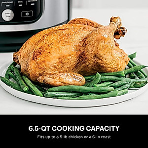 Ninja FD302 Foodi 11-in-1 Pro 6.5 qt. Pressure Cooker & Air Fryer that Steams, Slow Cooks, Sears, Sautés, Dehydrates & More, with 4.6 qt. Crisper Plate, Nesting Broil Rack & Recipe Book, Silver/Black