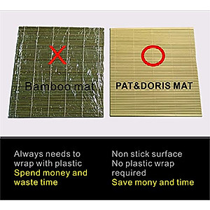 Professional Non-stick Sushi Mat Plastic Sushi Rolling Mat Sushi Mat Roller Makisu Sushi roller 10.5 in x 9.8 in