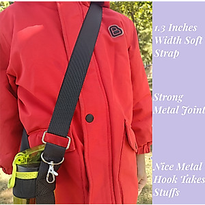 norspor Water Bottle Holder with Strap，Water Bottle Sling，Water Bottle Carrier Strap with Adjustable Shoulder Belt 12 oz to 64 oz for Camping,Hiking,Walking-1 Pack(Black)-Bottle Excluded