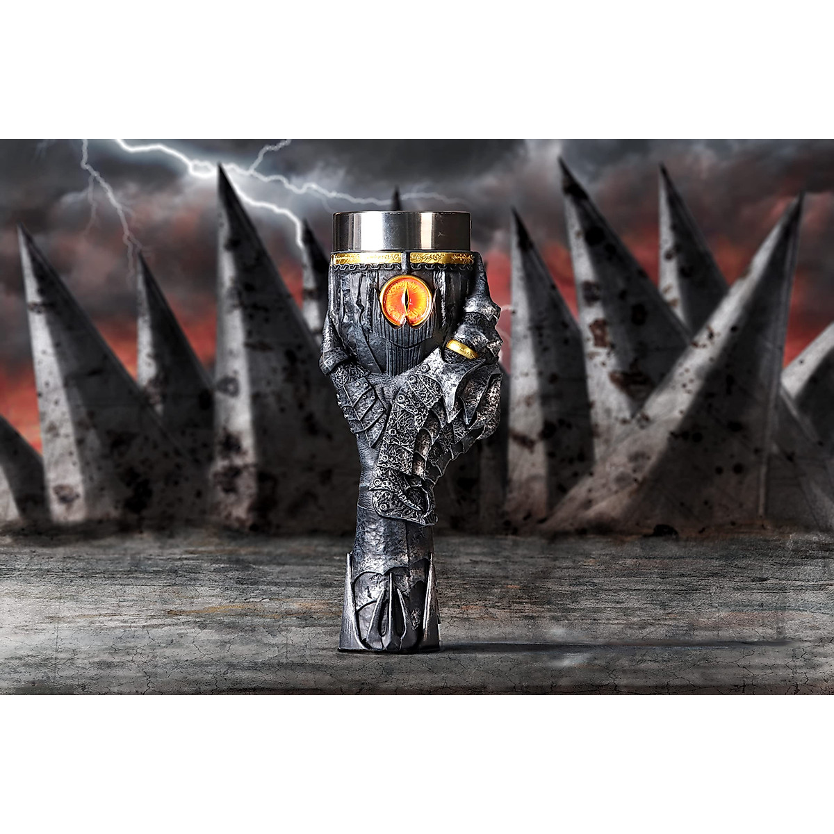 Nemesis Now Lord of the Rings Goblet - Hand-Painted Themed Drinkware, Perfect Collectible for LOTR Fans and Enthusiasts - Sauron