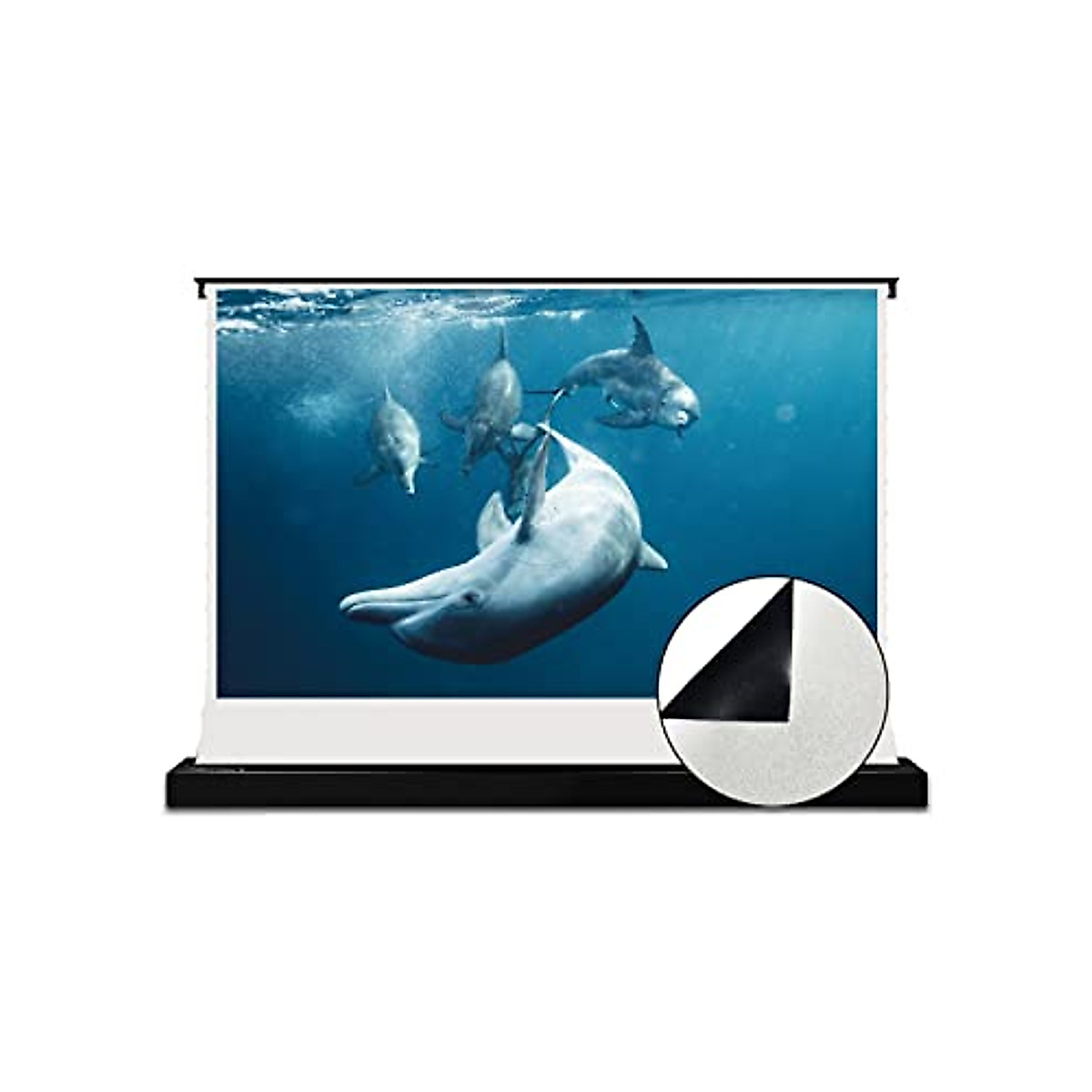 VIVIDSTORM-Projector Screen with Stand Portable Folding Stand Indoor Tension Floor Screen 4k HD All White Cinema, 4K/3D/UHD Gaming/Home Cinema,Compatible with Normally Projector,VSDSTWA84H