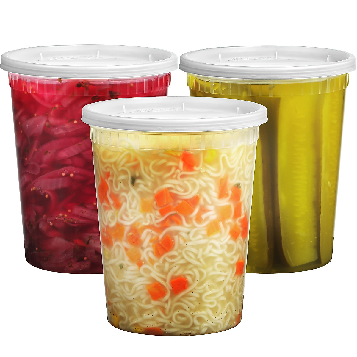 JoyServe 32 Oz Deli Food Containers with Lids - (36 Sets) Quart Airtight Plastic Food Storage for Takeout, Meal Prep, To-Go, Soup Freezer Containers with 36 Lids, BPA-Free, Dishwasher, Microwave Safe
