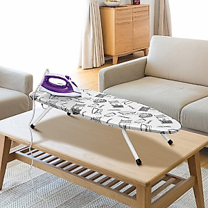 Duwee 13"x36"Table top Ironing Board with Thicken Felt Padding, Heat Resistant Cover,Stainless Steel Hook,Extra Long Ironing Area