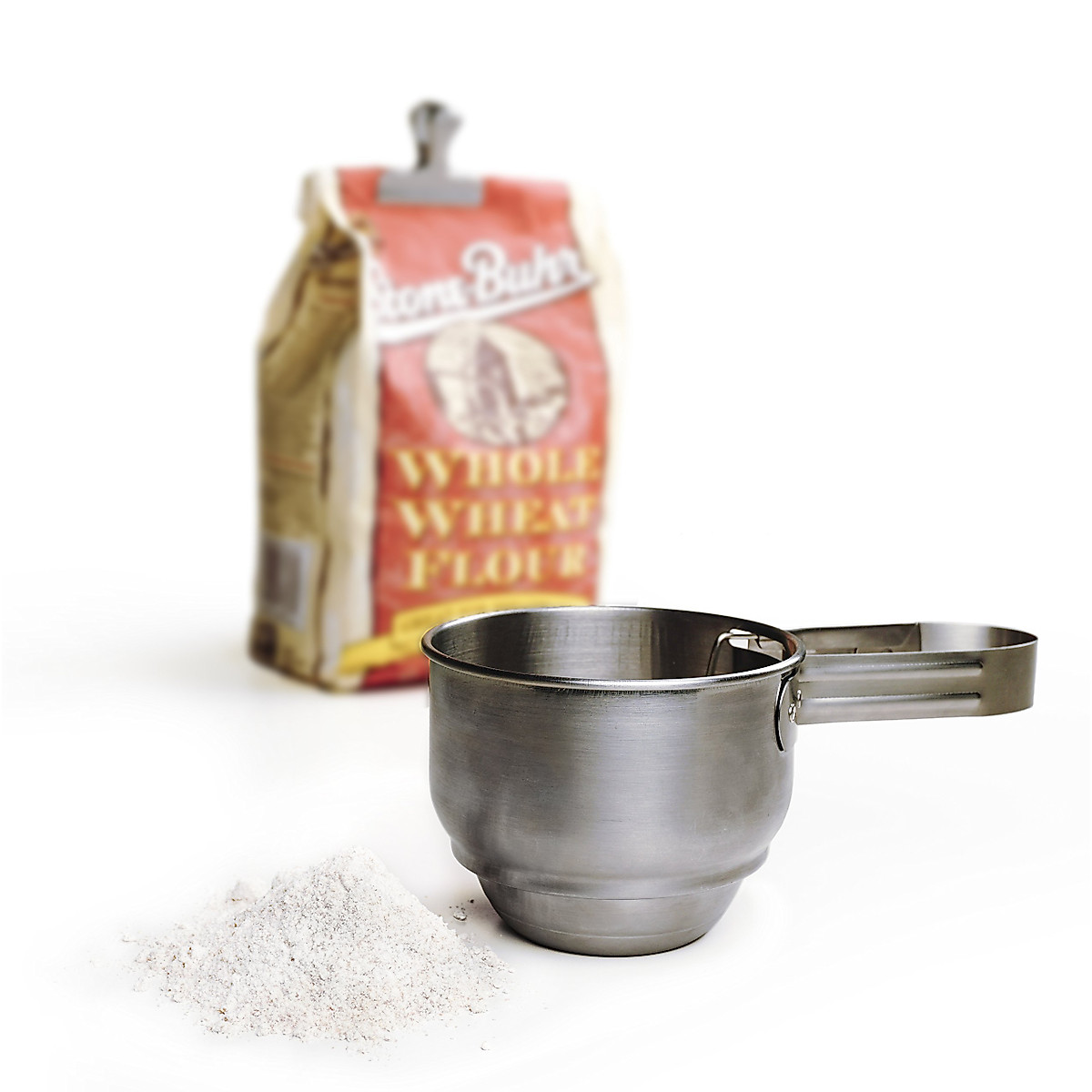 RSVP International Endurance® Stainless Steel Vintage One-Hand Sifter, 1 Cup | Top Cakes, Sift Flour, Marinade BBQ & More | Dishwasher Safe | Powder Sugar, Sift Flour, Spread Toppings & More