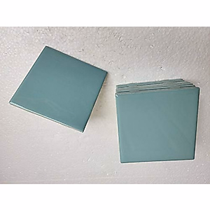 Surf Green 4 inch Blue Aqua Glow Ceramic Tile 4.25 in 4x4 Subway Square Daltile Color 0197 Classic Color 105 Box 10 Piece
