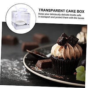 BESTOYARD 24 pcs cake box cupcakes containers clear container with lid candy takeout containers cake carrier holder cake containers with lids mini cupcake baby pvc carrying case Pretty