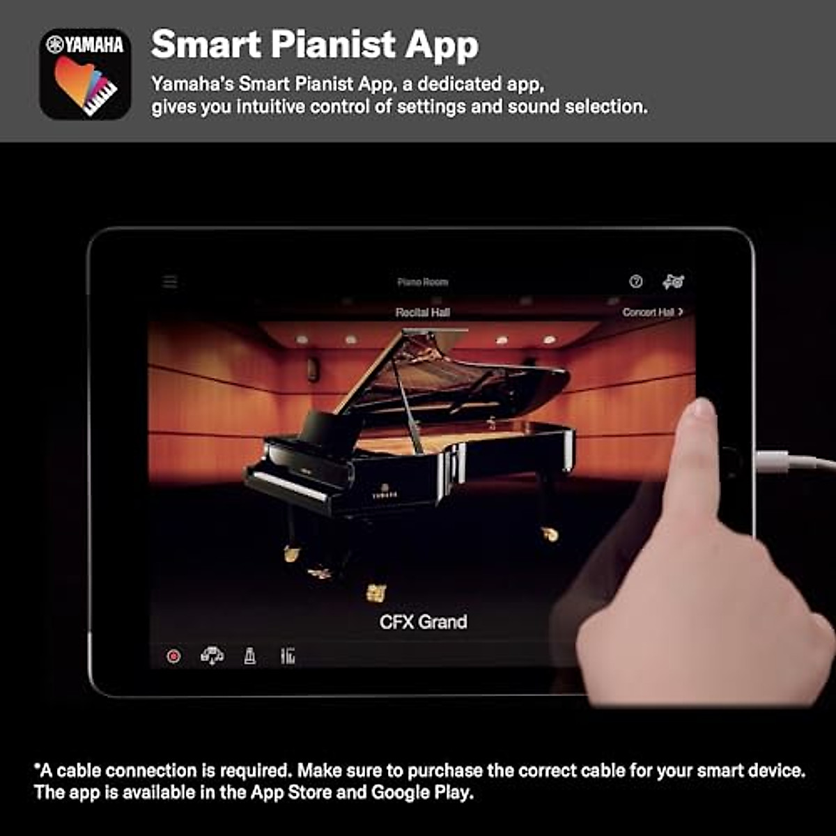 Yamaha Arius, 88-Key Weighted Action Digital Aspiring Musicians, CFX Concert Grand Piano Voice, 3-Pedal Unit, Bench Included, Classic Upright Design, Black, (YDP145B)