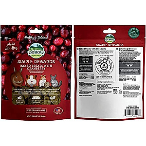 Simple Rewards, All Natural Baked Treats Combo Variety Pack- 4 Flavors ( Cranberry, Apple & Banana, Bell Pepper, Carrot & Dill) 3 Ounce Resealable Pack