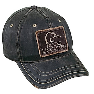 Mossy Oak Ducks Unlimited Frayed Patch on Weathered Cotton Cap, Dark Brown