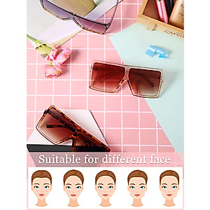 Frienda 6 Pieces Oversized Shades Square Top Sunglasses Square Oversized Sunglasses Fashion Shades for Women