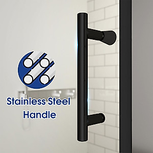 ACE DECOR 30-31.4" W x 72" H Frameless Pivot Shower Door, 1/4" (6mm) Clear SGCC Tempered Glass Shower Door, Pivot Swing Shower Glass Door in Matte Black Finish, Reversible Installation