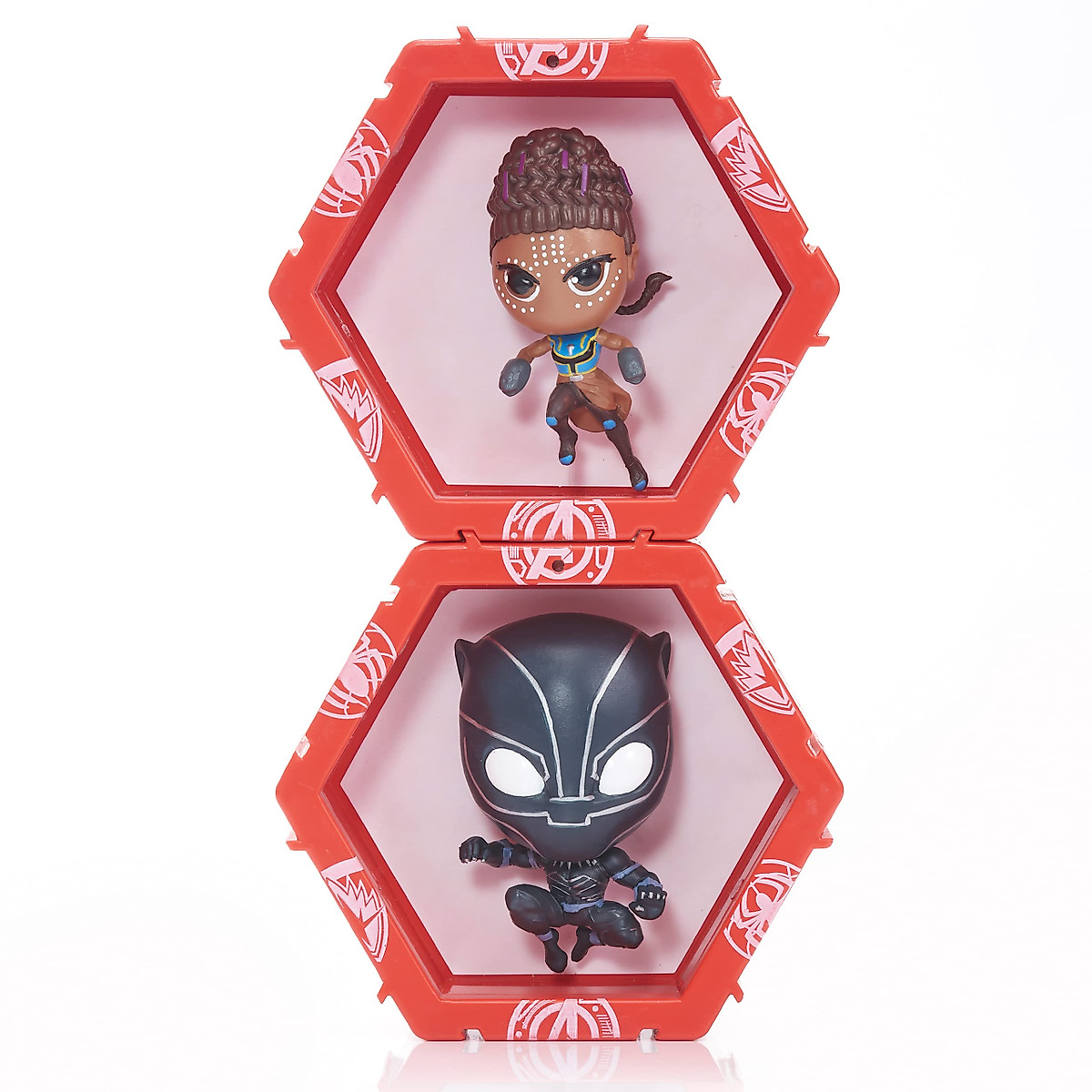 WOW! PODS Avengers Collection - Wakanda Forever Black Panther and Shuri | Superhero Light-Up Bobble-Head Figures | Official Marvel Collectable Toys & Gifts,Black Panther & Shuri,4 inches