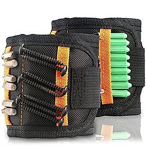 Tool Gifts for Men Magnetic Wristband with 15 Strong Magnets 2 Pack Magnetic Wrist Band Tool Holder for Holding Screws Nails Drill Bits Gadgets Gifts for Women Men Dad Husband Boyfriend DIY Handyman