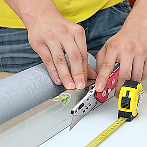 FC Folding Pocket Utility Knife - Heavy Duty Box Cutter with Holster, Quick Change Blades, Lock-Back Design, and Lightweight Aluminum Body