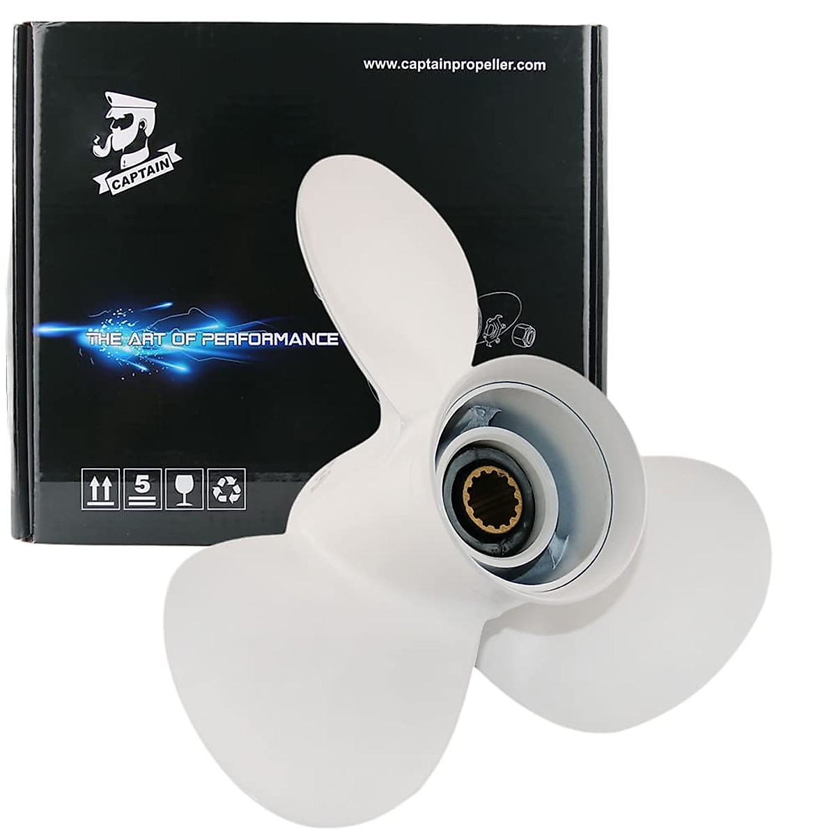 Boatman 10 5/8x12,10 3/8x13,10 3/8x14,10 1/4x14 Boat Propeller fit Yamaha Outboard Engine 20-60 Hp,13 Spline Tooth,RH