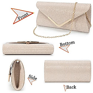 MYLONI Clutch Purses For Women Women's Evening Bags Clutches for Women Party Prom Wedding Sparkling Shoulder bag(Champagne)