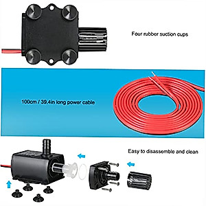 Water Pump Aquarium, Submersible Water Pump, DC 12V 5W, Mini quiet Pump for Pond Aquarium Fish Tank, 280L/H, Lift 300cm