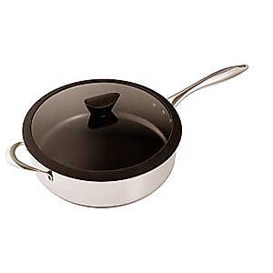 Ozeri Sauce Pan and Lid with a 100% PFOA and APEO-Free Non-Stick Coating developed in the USA, 5 L (5.3 Quart), Stainless Steel