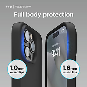 elago Compatible with iPhone 14 Pro Max Case, Liquid Silicone Case, Full Body Protective Cover, Shockproof, Slim Phone Case, Anti-Scratch Soft Microfiber Lining, 6.7 inch (Black)