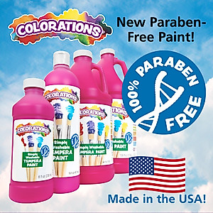 Colorations Washable Tempera Shiny, Metallic Effect Paint, 16 fl oz, Set of 8 Colors, Non Toxic, Vibrant, Bold, Kids Paint, Craft, Hobby, Fun, Art Supplies