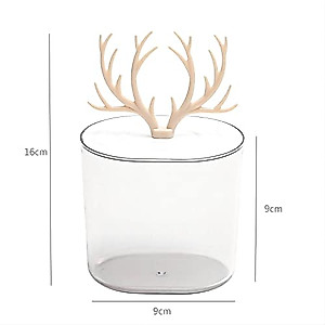 1 piece cotton round 20,Qtip Holder Dispenser for Cotton Ball, Cotton Swab, Cotton Round Pads, Clear Plastic Apothecary Jar Set， for Bathroom Canister Storage Organization, Makeup Organize（lvory）