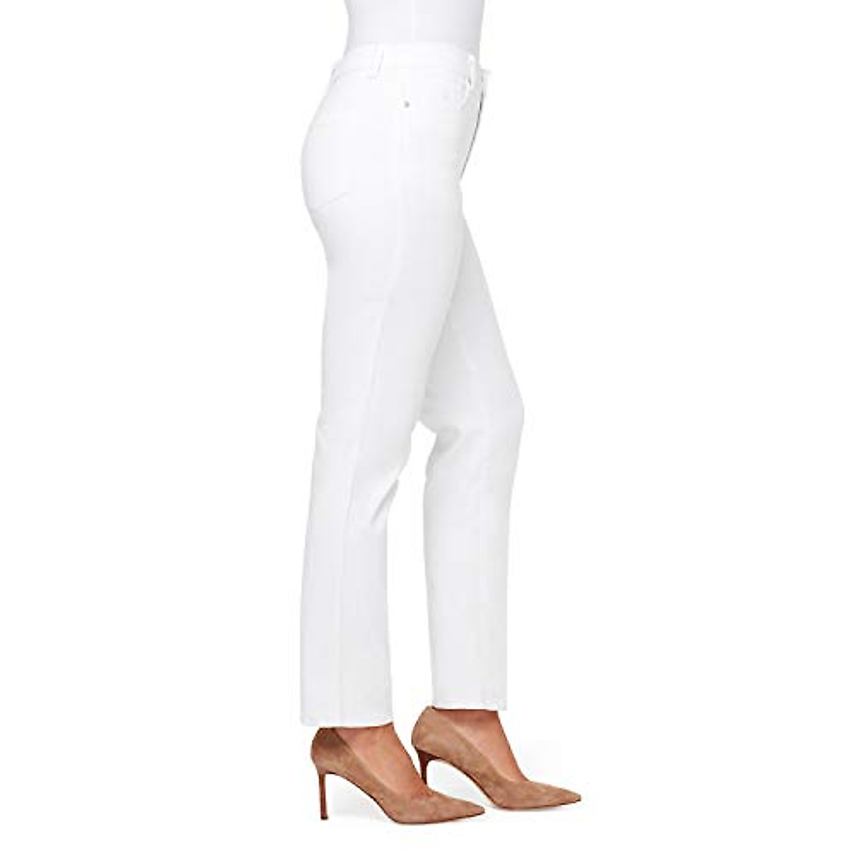 Gloria Vanderbilt womens Amanda Classic High Rise Tapered Jeans, Vintage White, 4 Short US