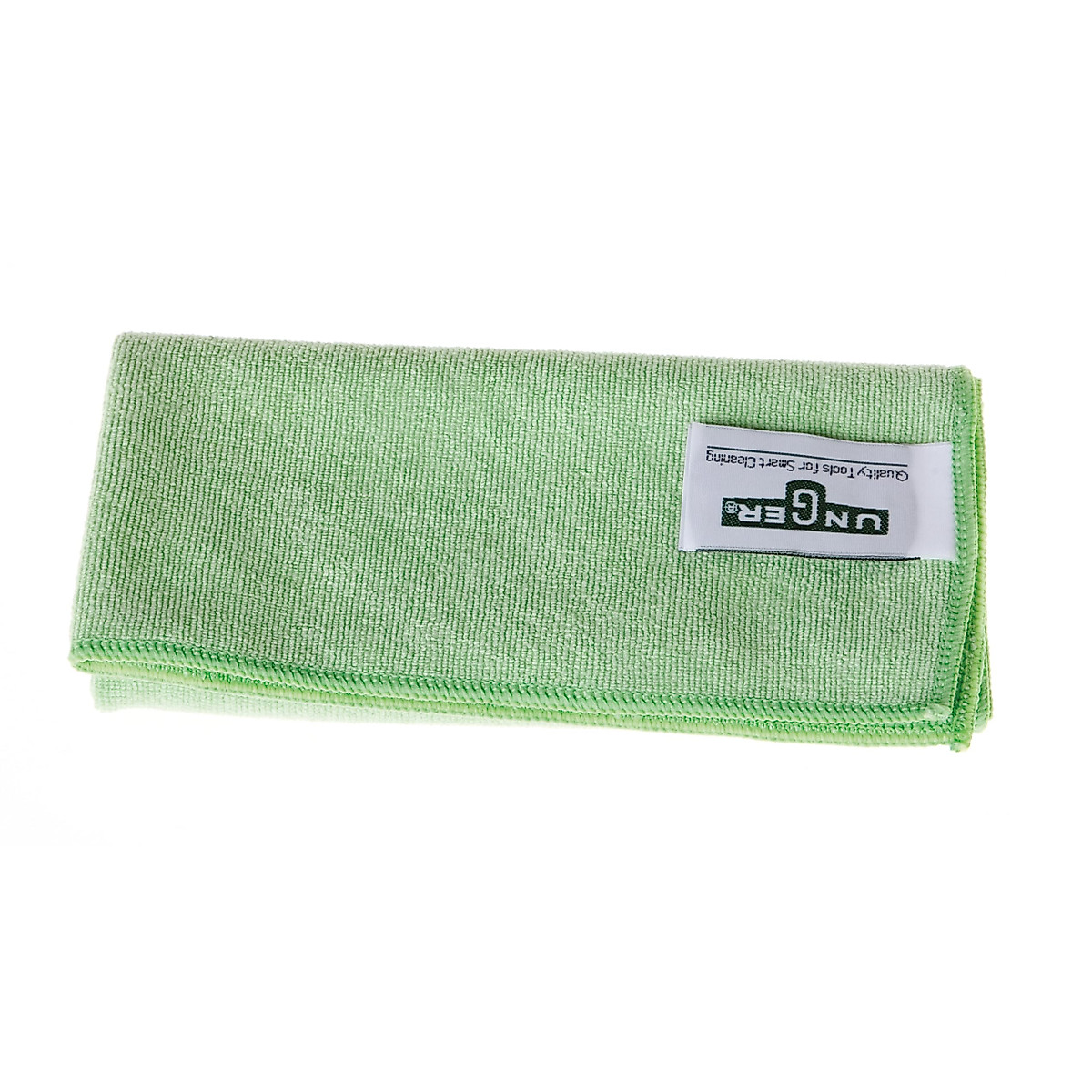 Unger MF400 SmartColor MicroWipe Heavy Duty Microfiber Cloth, 16" Length x 15" Width, Green (Case of 10)