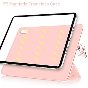 Aoub Case for iPad Air 11 Inch Case (M2) 2024, iPad Air 5th / 4th, Magnetic Attachment Cover [Supports Pencil Charging], Slim Trifold Stand Smart Case for iPad Air 11/10.9 inch 2022/2020, Baby Pink