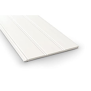 Plastpro 3 Foot Reversible Wall Panels | Easy to Install Wainscoting for Simple Home Improvement Projects (White, 6 Piece)