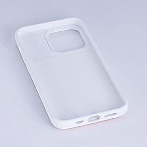 Dockem Wallet Case for iPhone 13 with Liquid Silicone Shell, Built-in Metal Plate for Magnetic Mounting & 2 Credit Card Holder Pockets: Exec M2T, Premium Synthetic Leather (6.1", Pink and White)