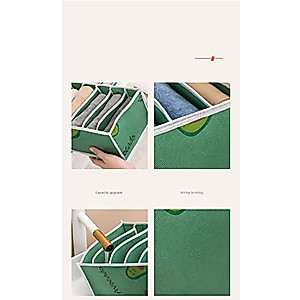 2PCS Washable Wardrobe Clothes Organizer, 7/9 Grids Foldable Visible Closet Organizer Clothes Drawer Mesh Separation Box for T-shirts, Leggings, Skirts (7 Grids Pineapple)