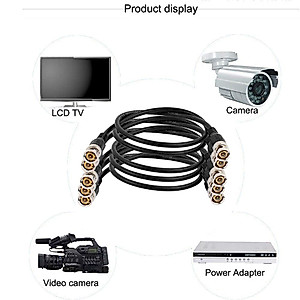 traderplus 5-Pack 5ft BNC Male to BNC Male Jumper 75-Ohm Cable Extension Connector for CCTV DVR to TV System (5 FT)