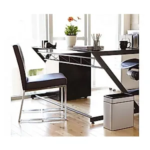 simplehuman 10 Liter / 2.6 Gallon Profile Open Trash Can, Brushed Stainless Steel