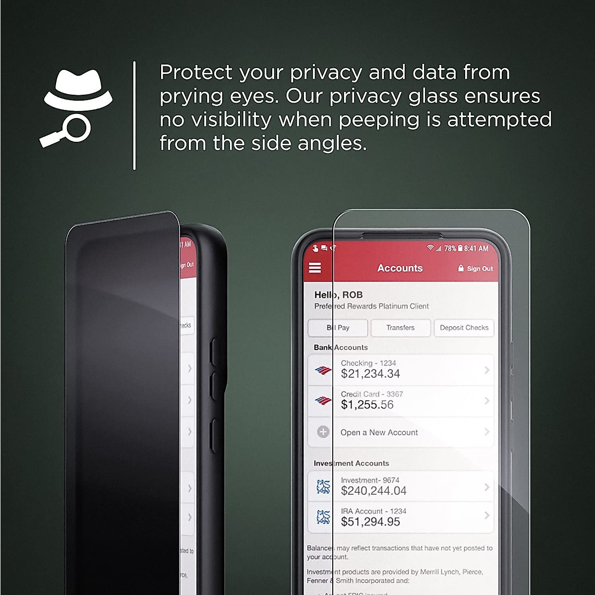 magglass Privacy+ Guard for iPhone 14 PRO MAX Privacy Screen Protector Tempered Glass, Case Compatible (Anti-Spy Side Tint)