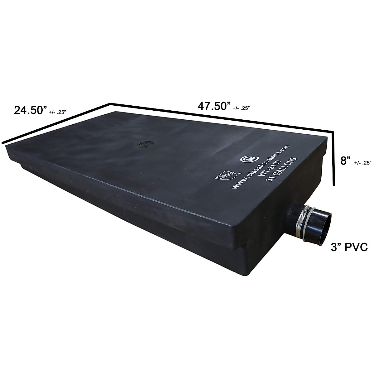 Class A Customs 31 Gallon RV Waste Black Water Holding Tank WT-3100