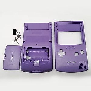 Cowhilan Replacement IPS Full Housing Shell Case + Screwdrivers Compatible with Gameboy Color GBC IPS Highlight Screen Console, Purple