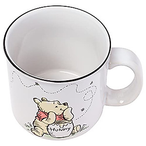 Silver Buffalo Disney Winnie the Pooh But First Hunny Piglet Ceramic Camper Mug, 20 Ounces