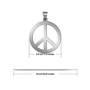 Sunshane 2 Pack Hippie Style Peace Sign Necklace Hippie Party Dressing Accessories, Silver