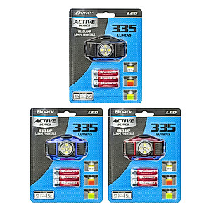 Dorcy 100-Lumen Weather Resistant Adjustable LED Headlight with Adjustable Head Strap, Black and Blue (41-2093)