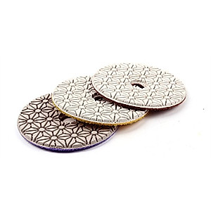 Diamond Wet 3 Steps Polishing Pad 4'' for Concrete Granite Marble Stone 100mm Resin Disc 3pcs/Set