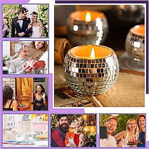 MTLEE Scented Candle Gifts Bulk for Women Mirror Disco Ball Candle Storage Soy Candles with Essential Oils for Wedding 70s Disco Party Decoration Teacher Mom Home Birthday Gifts (10 Pcs)