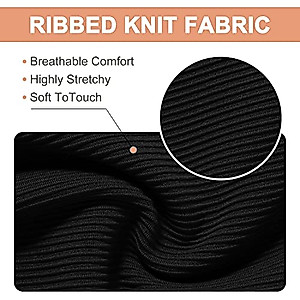 MOSHENGQI Womens High Waisted Seamless Ribbed Leggings Soft Slimming Yoga Pants(M,277-Black)