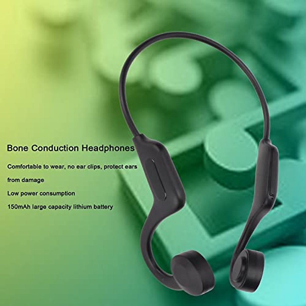 Bone Conduction Headphones, Wireless Bluetooth 5.1 Headset, Ear Hook Stereo Earphones with Mic, Noise Canceling Waterproof Sports for Sports Headsets for Running Bicycling