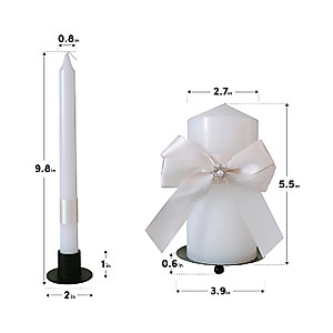 Unity Candles for Wedding Ceremony Set with Holder, Wedding Accessories for Reception Ceremony - Wedding Gifts - Candle Set - 5.5 Inch Pillar and Two 9.8 Inch Tapers