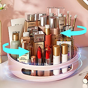 JYL HOME Lazy Susan Rotating Organizer Turntable for Cabinet, 12-Inch, Pink