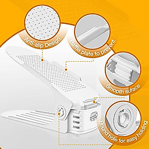 Neprock Shoes Organizer for Closet,Upgraded Shoe Slots Organizer 50% Space Saver Shoe Storage,Adjustable Shoe Stacker Shoe Rack Holder for Closet Organization,Organizadores De Zapatos(20-Pack)(White)