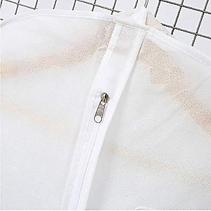 NUOMI Breathable Garment Bags Bridal Gown Wedding Dresses Storage Bag Long Dress Dust Over Large Cover Zipped Clear Bag for Home Travel, Foldable into a Carrrying Bag, White