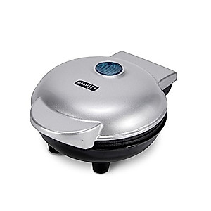 Dash My Pint Electric Ice Cream Maker Machine & Recipe Book 0.4qt - Aqua & DMS001SL Mini Maker Electric Round Griddle, with Indicator Light + Included Recipe Book, Silver