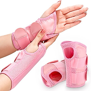2 Pieces Wrist Brace Carpal Tunnel for Men Women Arthritis Wrist Brace Protector Night Sleep Removable Wrist Support Carpal Tunnel for Helping People Have a Better Sleep(Small/Medium,Pink)