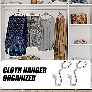 Clothes Hanger Connector Hooks Metal Hanger Extender Hooks Metal Outfit Hangers Extender Clips Silver Clothes Extender Hooks for Clothes Organizer Closet (100 Pcs)